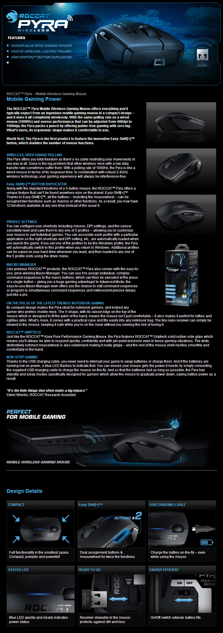 Buy Roccat Pyra Wireless Gaming Mouse [ROC-11-510-AS] | PC Case Gear ...