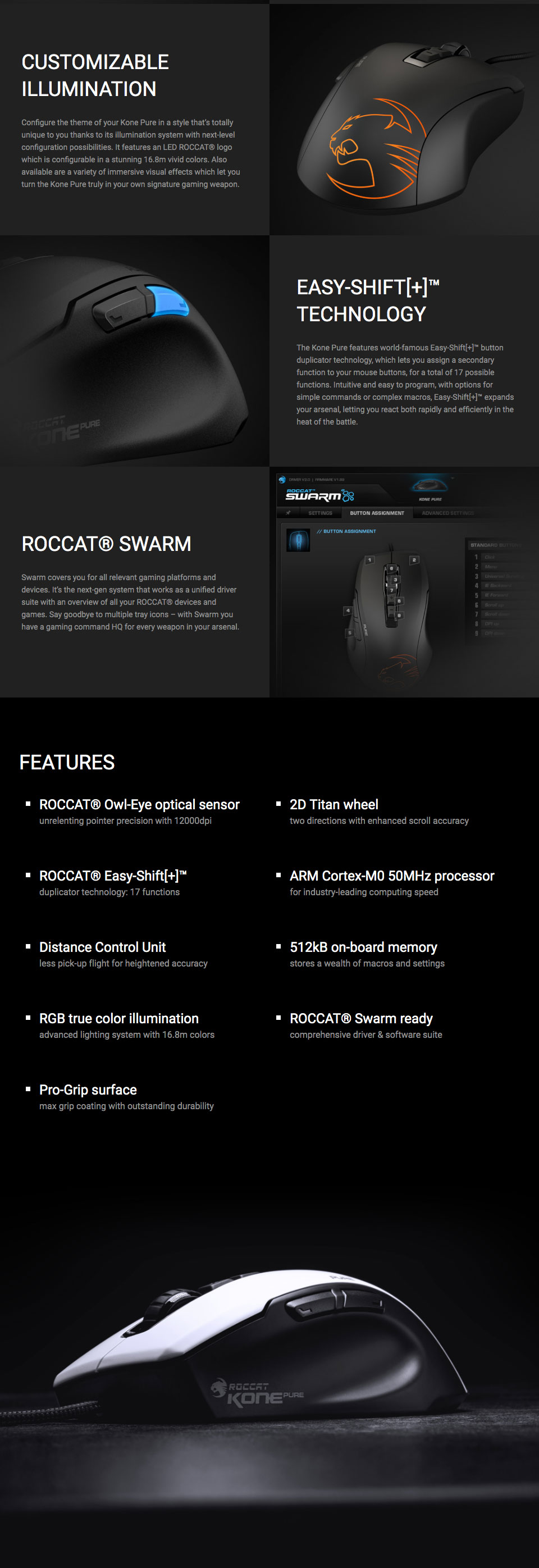 Buy Roccat Kone Pure Owl-Eye Optical Gaming Mouse [ROC-11-725-AS] | PC ...