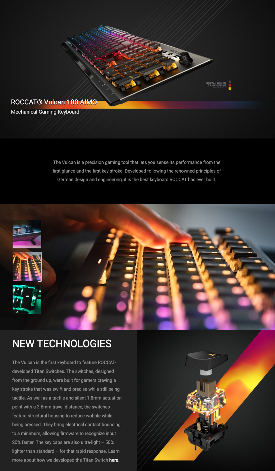 Buy Roccat Vulcan 100 Aimo Tactile Mechanical Gaming Keyboard [ROC-12 ...