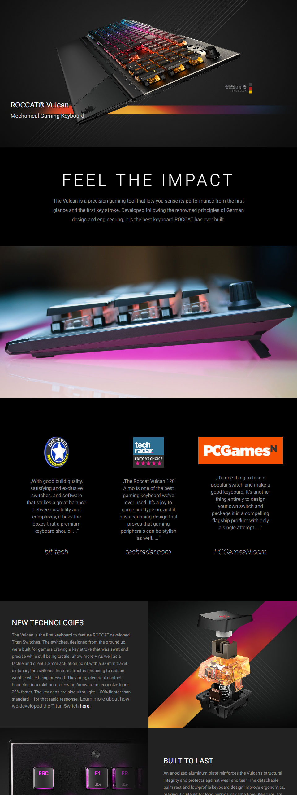 Buy Roccat Vulcan 120 Aimo Tactile Mechanical Gaming Keyboard [ROC-12 ...