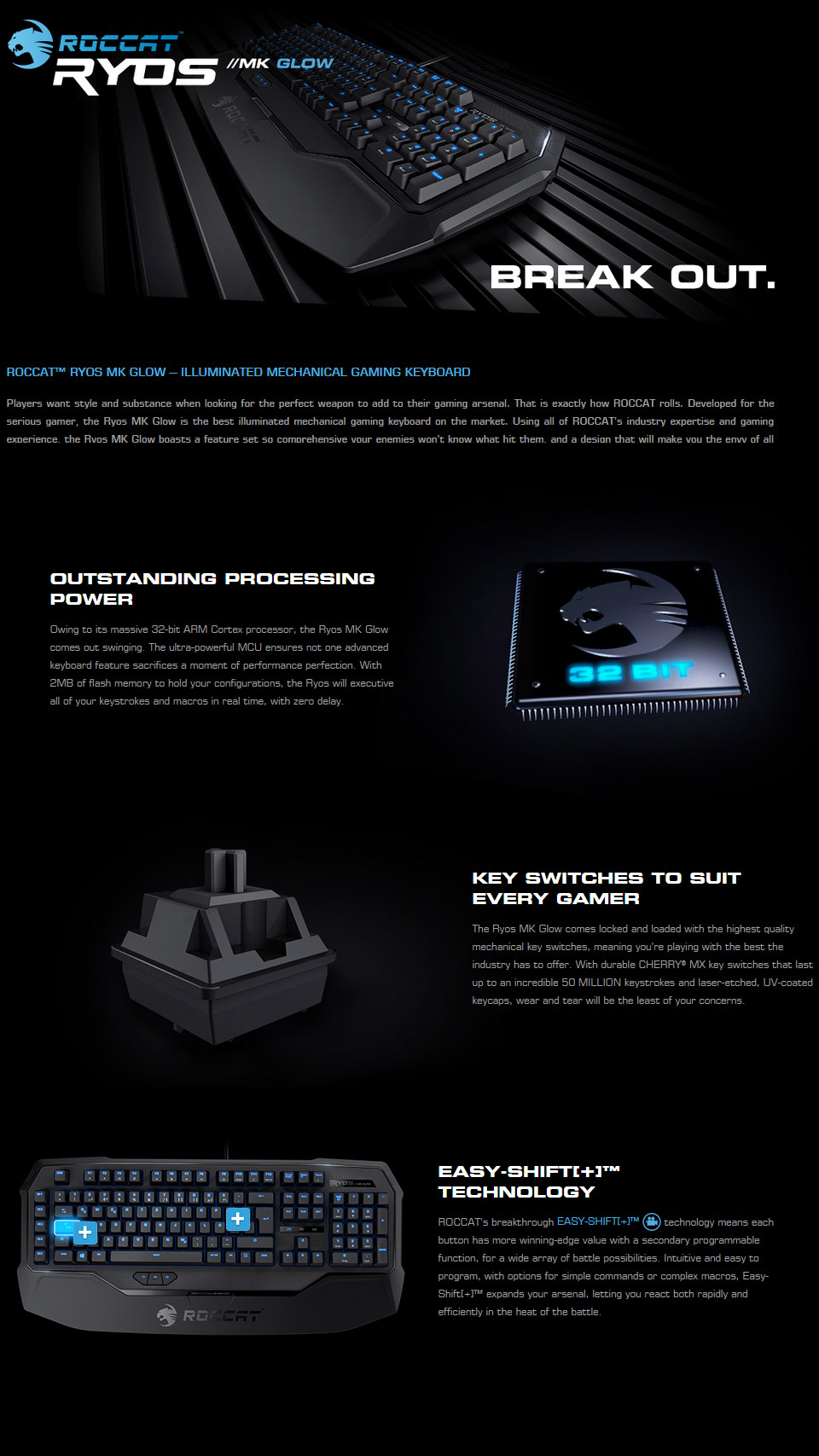 Buy Roccat Ryos MK Glow Mechanical Keyboard Cherry Brown [ROC-12-751-BN ...