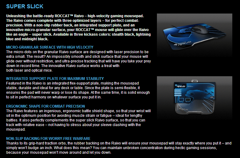 Buy Roccat Raivo Lightning Blue Mouse Pad [ROC-13-300-AS] | PC Case ...