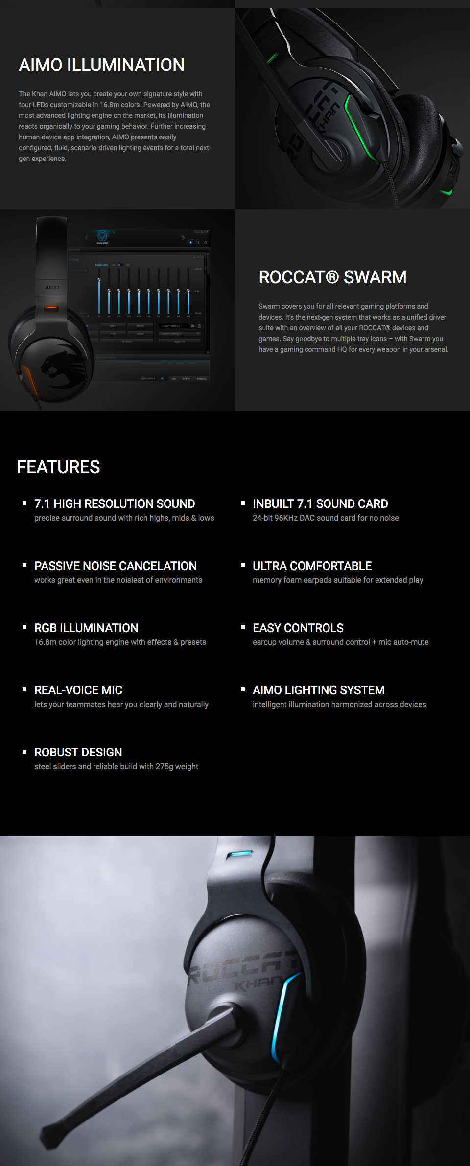 Buy Roccat Khan Aimo 7.1 RGB Gaming Headset White [ROC-14-801-AS] | PC ...