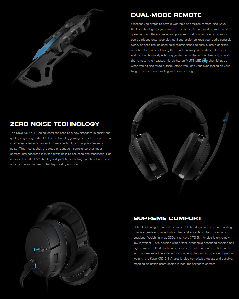 Buy Roccat Kave XTD 5.1 Analog Gaming Headset [ROC-14-900-AS] | PC Case ...