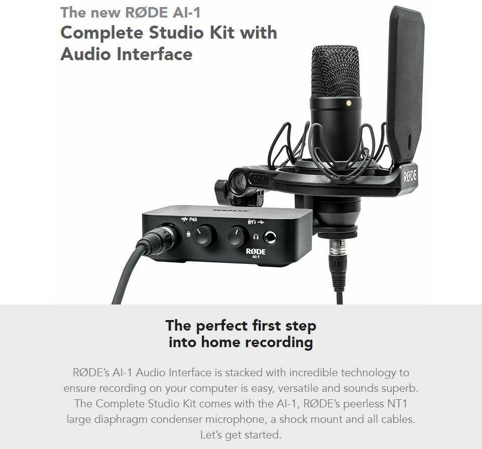 Buy RODE Complete Studio Kit with Audio Interface [RODE-AI1-KIT] | PC ...