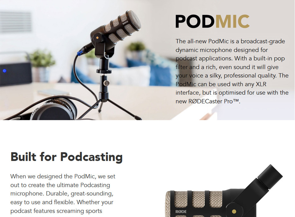 Buy RODE PodMic Dynamic Podcasting Microphone [RODE-PODMIC] | PC Case ...