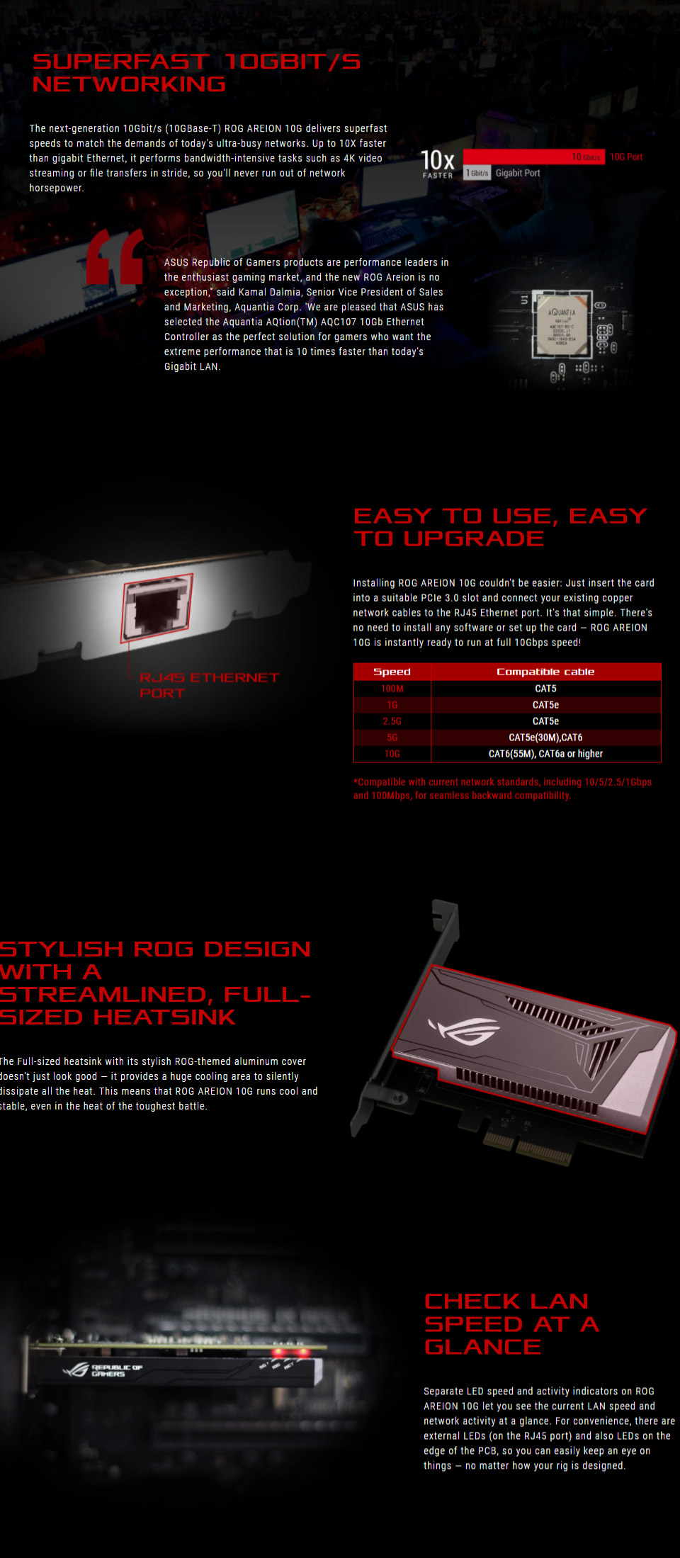 Buy ASUS ROG Areion 10G Ethernet Card [ROG-AREION-10G] | PC Case Gear ...