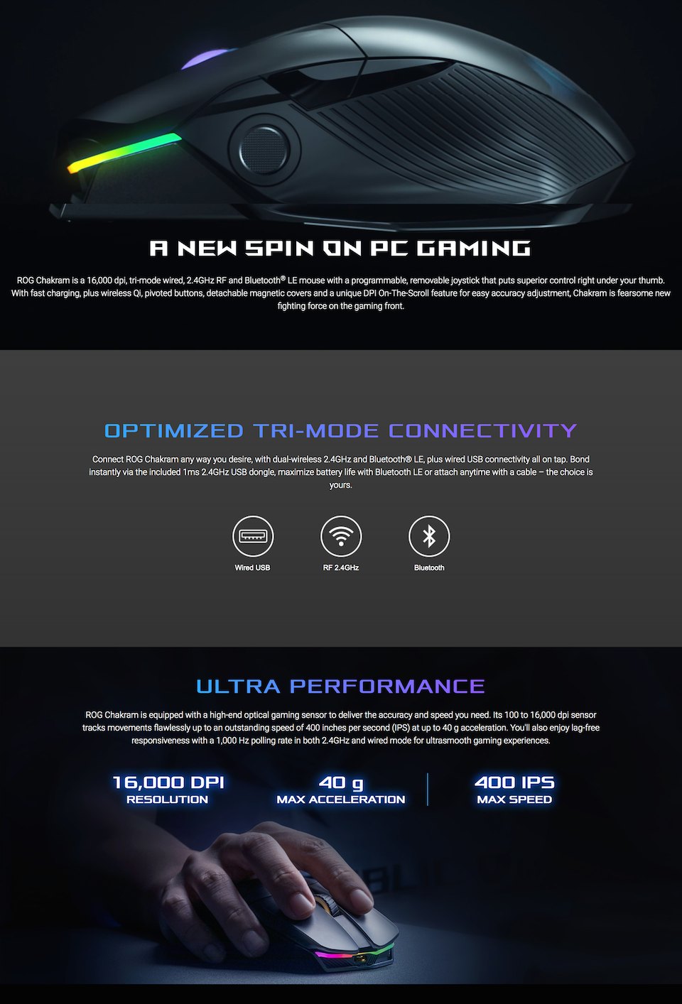 Buy ASUS ROG Chakram Wireless Optical Gaming Mouse [ROG-CHAKRAM] | PC ...
