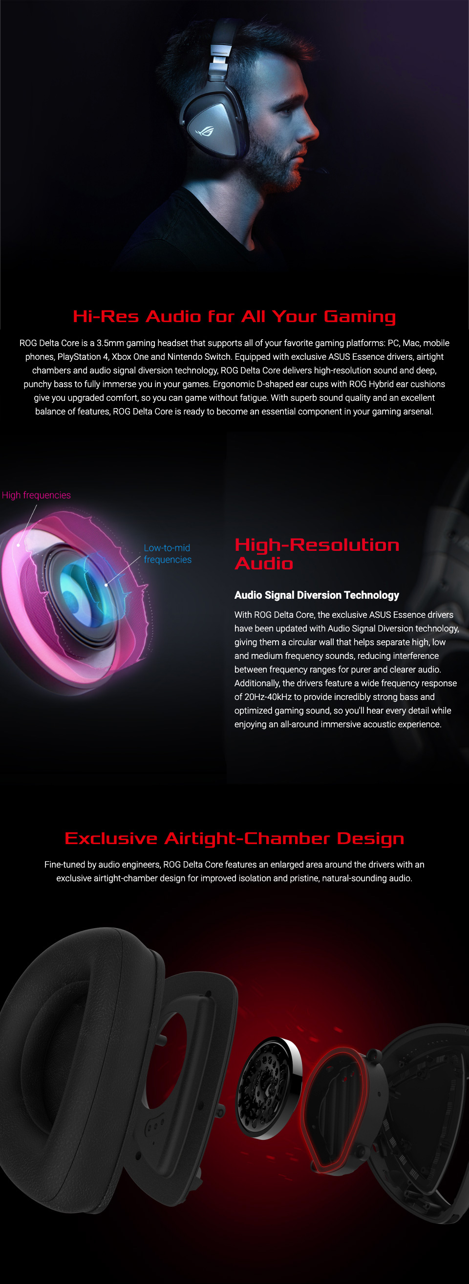 Buy ASUS ROG Delta Core Gaming Headset [ROG-DELTA-CORE] | PC Case Gear ...