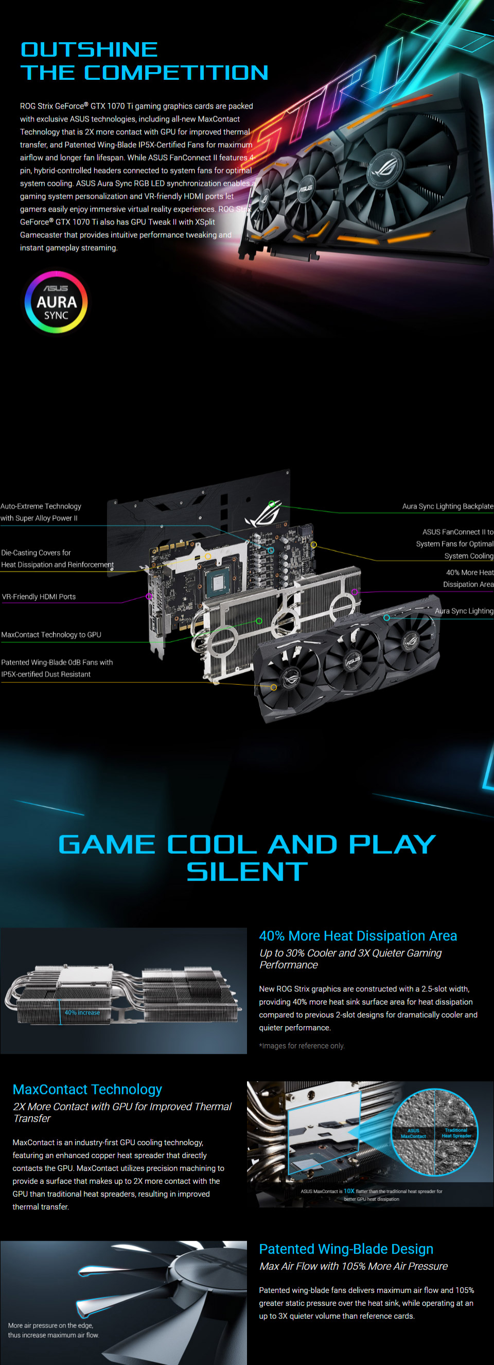 Buy ASUS ROG GeForce GTX 1070 Ti Strix Gaming 8GB [ROG-STRIX-GTX1070TI ...