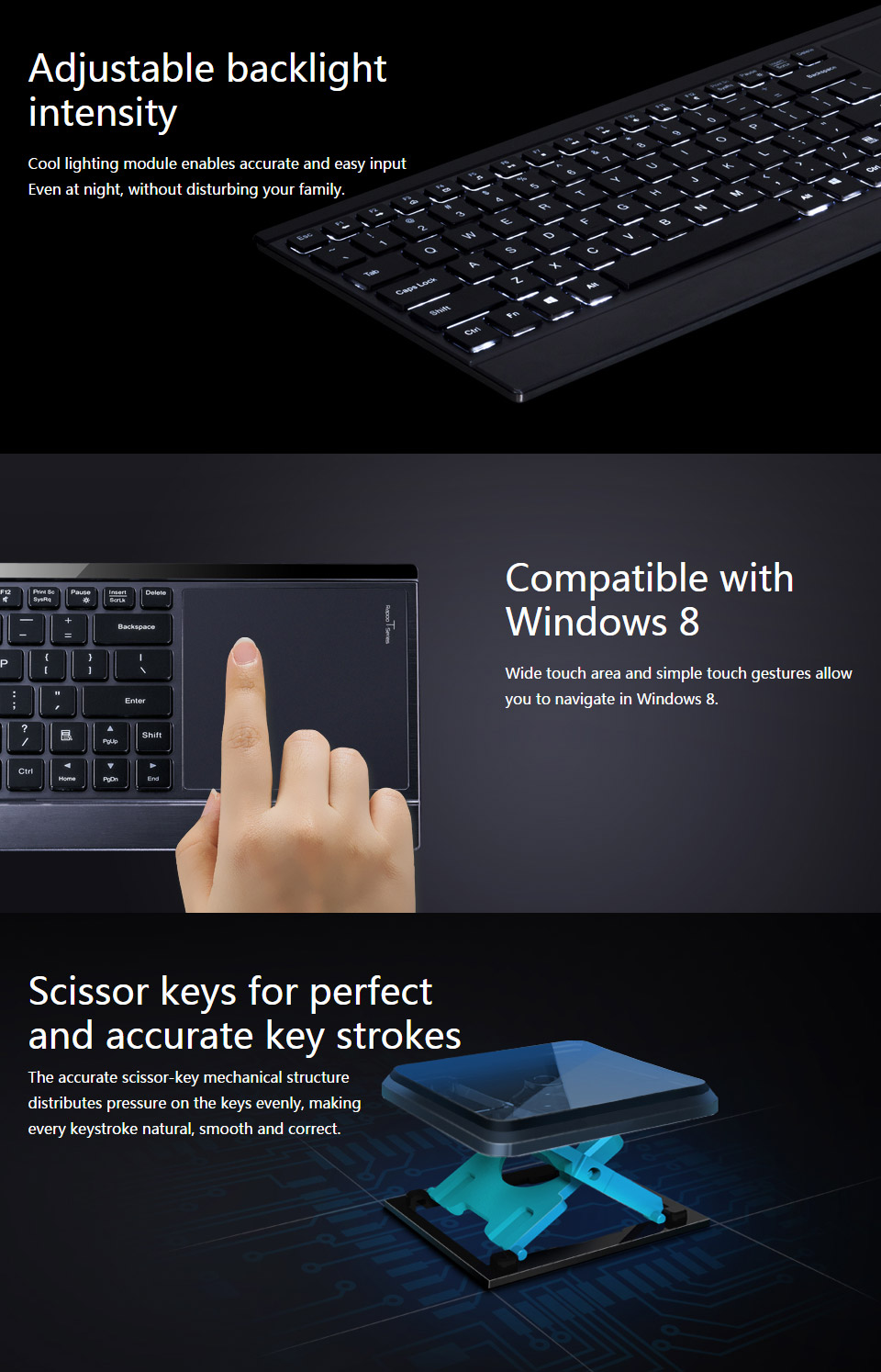 Buy Rapoo E9090P Ultra Slim 5G Wireless Charging Touchpad Keyboard [RP-E9090P] | PC Case Gear ...