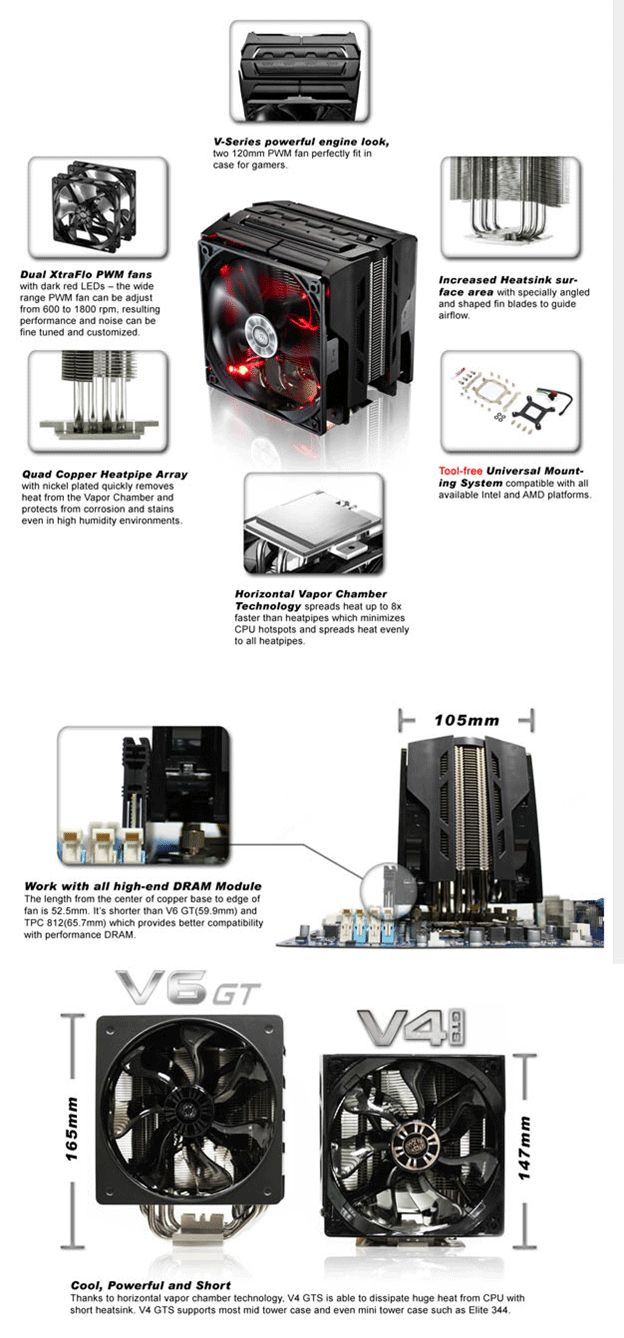 Buy CoolerMaster V4 GTS CPU Cooler [RR-V4VC-18PR-R1] | PC Case Gear ...
