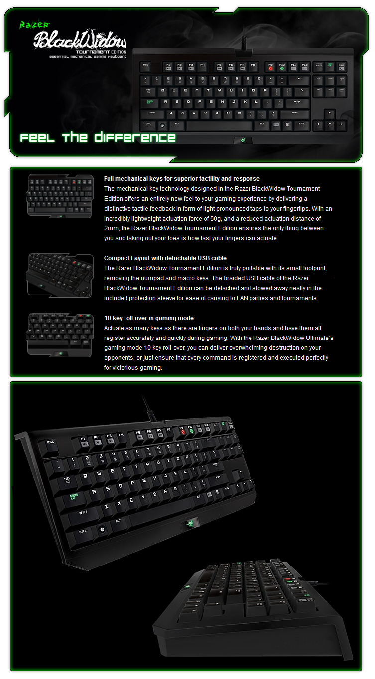 Buy Razer BlackWidow Tournament Edition Mechanical Gaming Keyboard [RZ ...