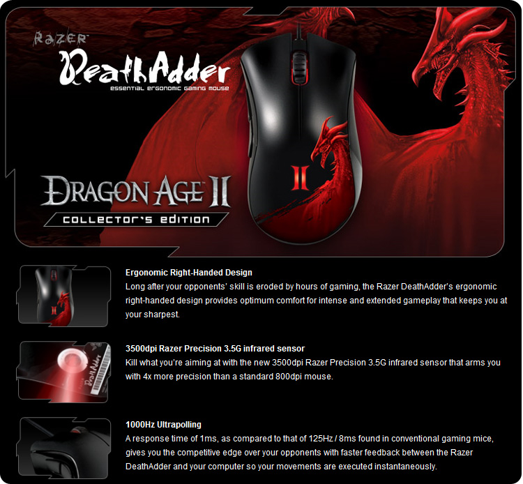 Buy Razer Dragon Age 2 DeathAdder Gaming Mouse [RZ-DEATHADDER-DA] | PC ...