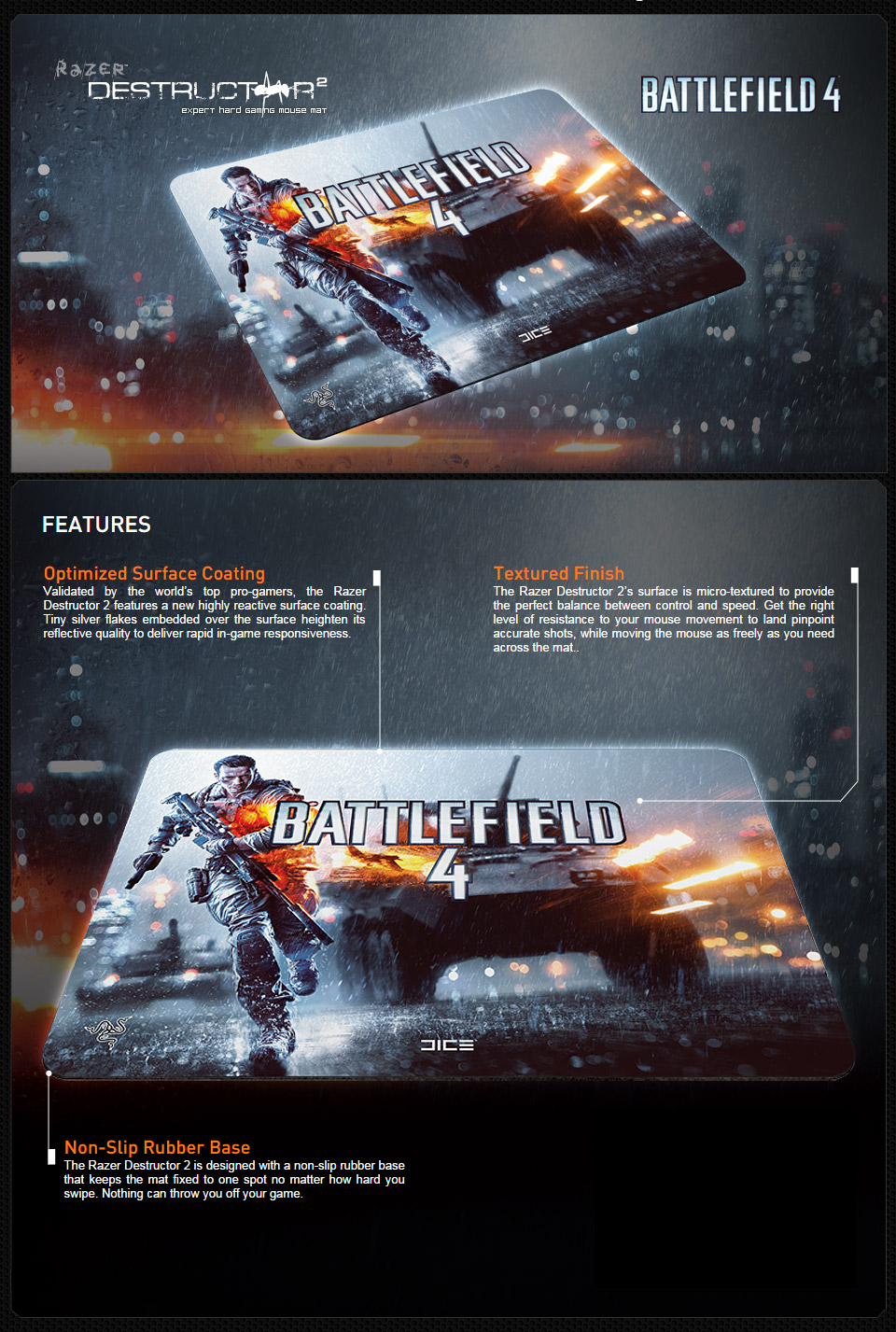 Buy Razer Destructor 2 Battlefield 4 Gaming Mouse Mat [RZ-DESTRUCTOR2 ...