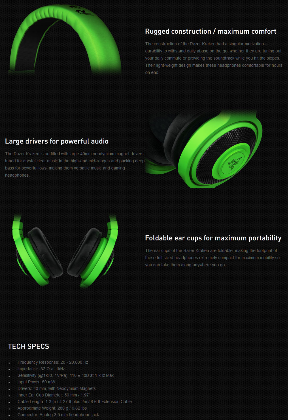 Buy Razer Kraken Analog Gaming Headset [RZ-KRAKEN] | PC Case Gear Australia