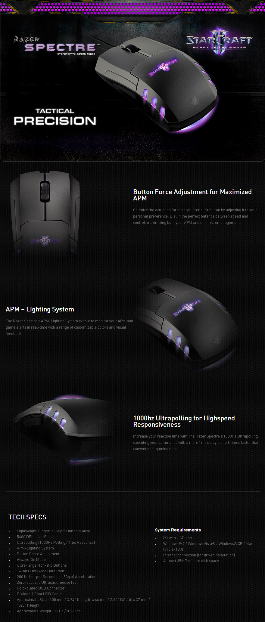 Buy Razer Spectre StarCraft II: Heart of the Swarm Gaming Mouse [RZ ...