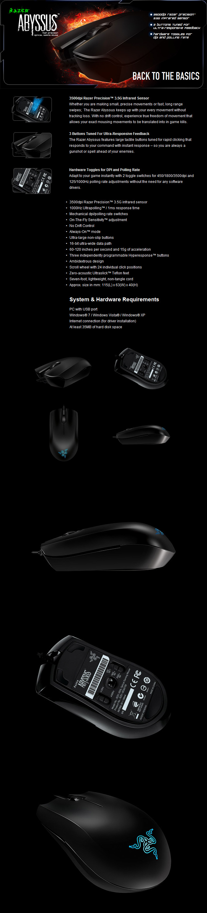 Buy Razer Abyssus Gaming Mouse [RZ-ABYSSUS] | PC Case Gear Australia