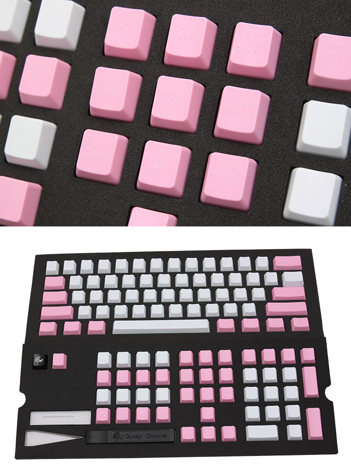 Buy Ducky Cherry MX Keycap Set White/Pink PBT Engraved [S9C3-S108 ...