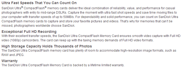 Buy SanDisk Ultra CompactFlash 16GB [SDCFHS-016G] | PC Case Gear Australia