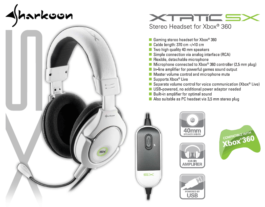 Buy Sharkoon X-Tatic SX Stereo Headset [SHK-XTATIC-SX] | PC Case Gear ...