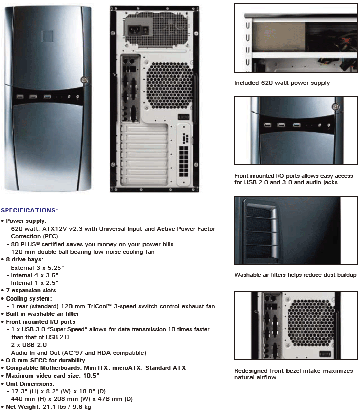 Buy Antec Sonata IV with 620W [SONATAIV] | PC Case Gear Australia