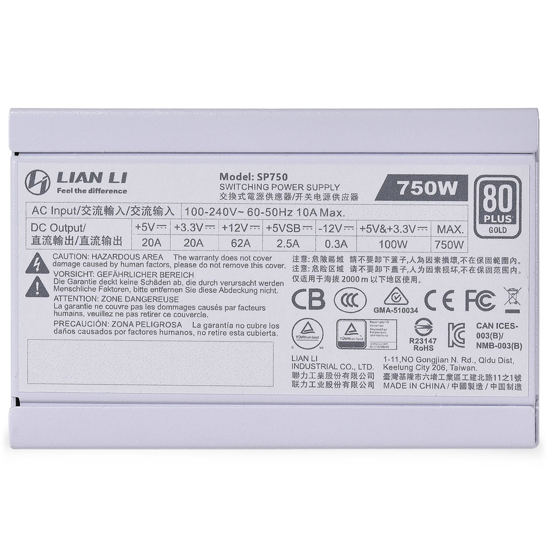 Buy Lian Li SP750 SFX Gold 750W Modular Power Supply White [SP750W ...