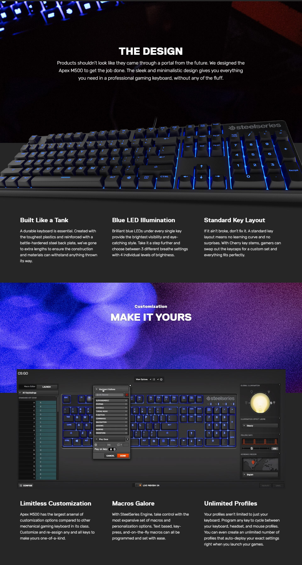 Buy SteelSeries Apex M500 Gaming Mechanical Keyboard Cherry Red [SS ...