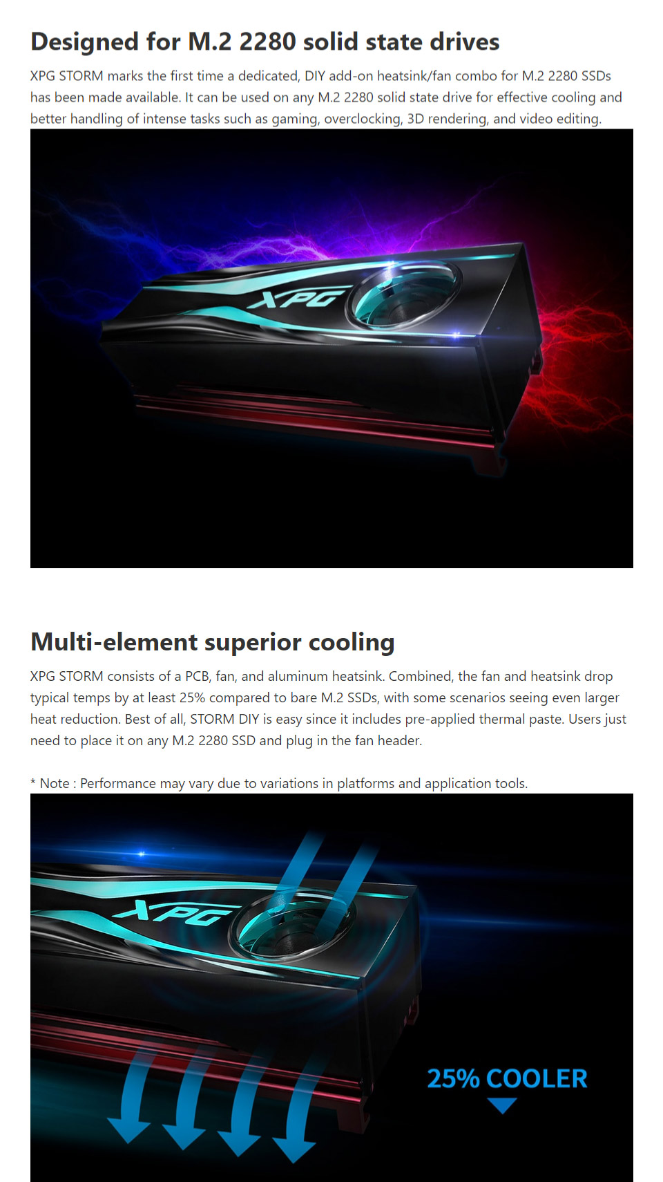 Buy ADATA XPG Storm RGB M.2 2280 Heatsink with Fan [SSD-A-STORM] | PC ...