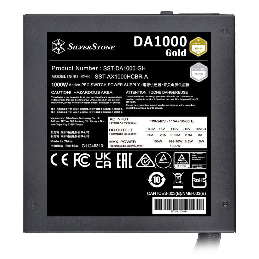 Buy SilverStone DA1000-GH Gold Semi-Modular 1000W Power Supply [SST ...