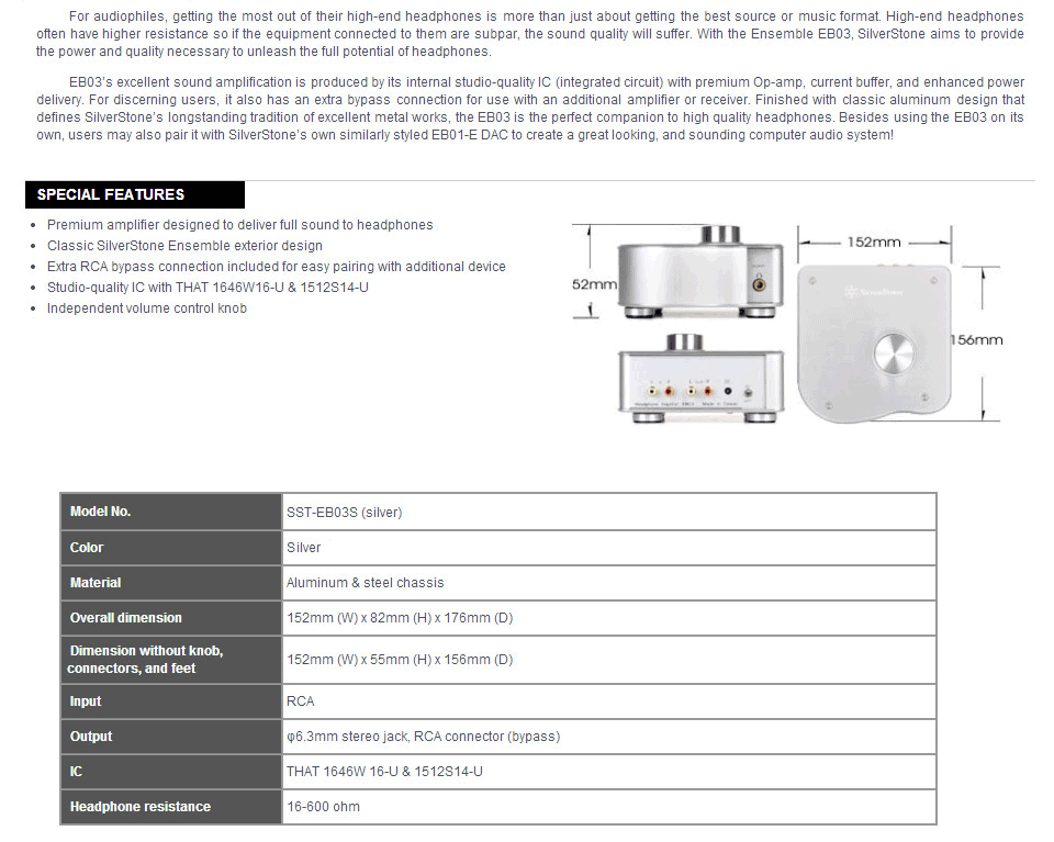 Buy Silverstone EB03 Desktop Headphone Amplifier [SST-EB03S] | PC Case ...