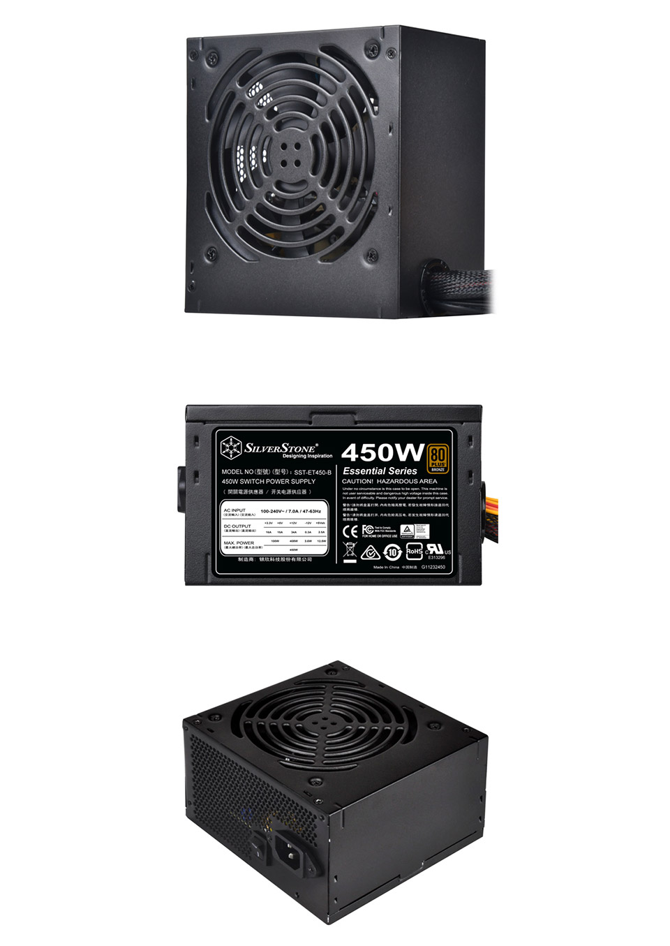 Buy SilverStone Essential ET450-B Bronze 450W Power Supply [SST-ET450-B ...