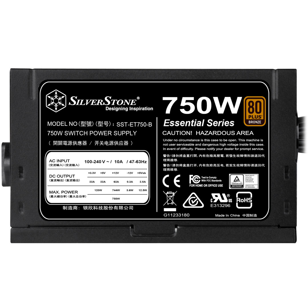 Buy SilverStone Essential Bronze 750W Power Supply [SST-ET750-B-V1.1 ...