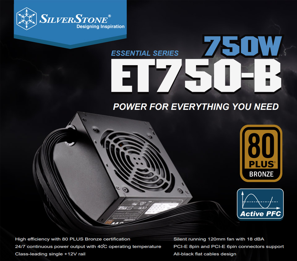 Buy SilverStone Essential Bronze 750W Power Supply [SST-ET750-B] | PC ...