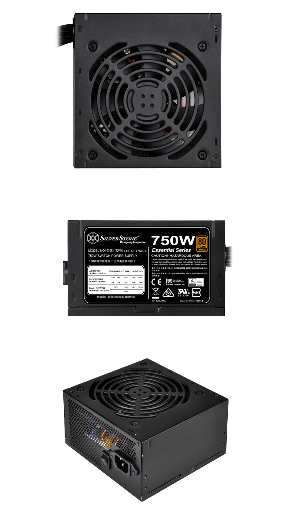 Buy SilverStone Essential Bronze 750W Power Supply [SST-ET750-B] | PC ...