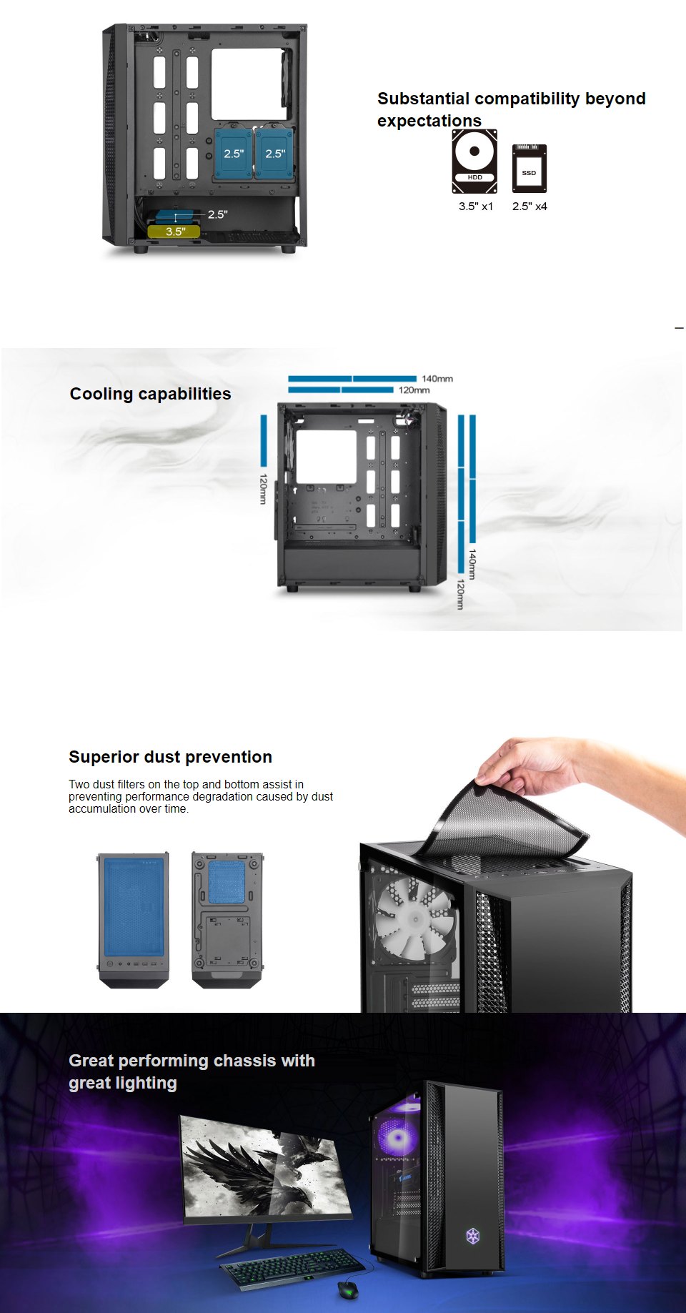 Buy SilverStone Fara FAB1 RGB TG mATX Case Black (Ex-Demo) [EXD-SST ...