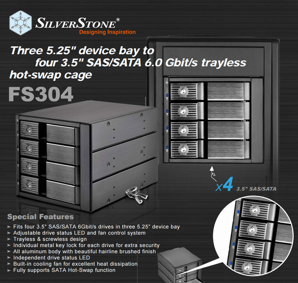 Buy Silverstone FS304 Front Panel Storage [SST-FS304B] | PC Case Gear ...