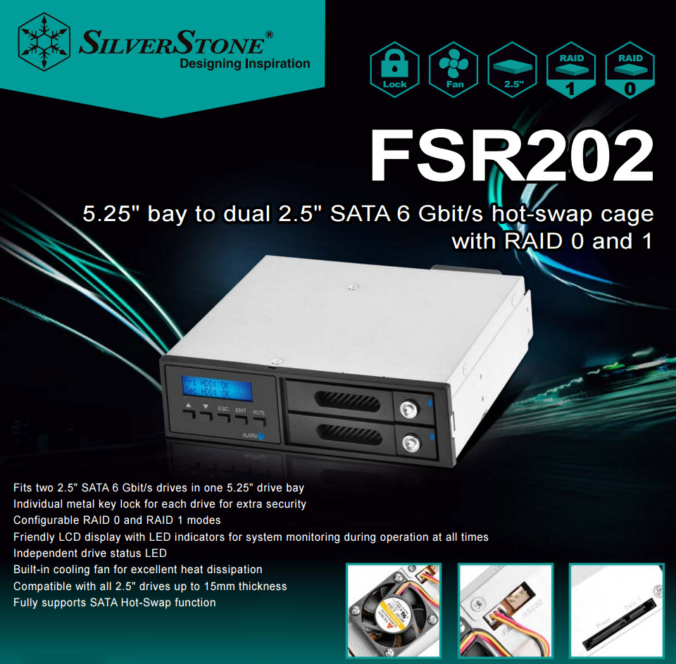 Buy SilverStone FSR202 Front 5.25in Bay Converter for 2 x 2.5in [SST ...