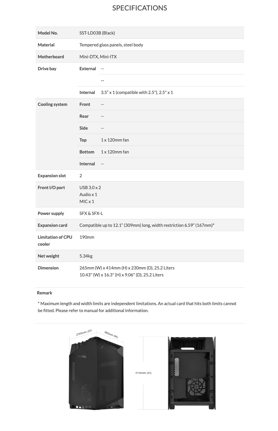 Buy SilverStone Lucid LD03 TG Mini ITX Case Black [SST-LD03B] | PC Case Gear Australia