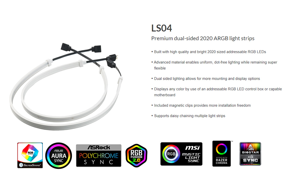 Buy SilverStone LS04 ARGB Strip 45cm [SST-LS04] | PC Case Gear Australia