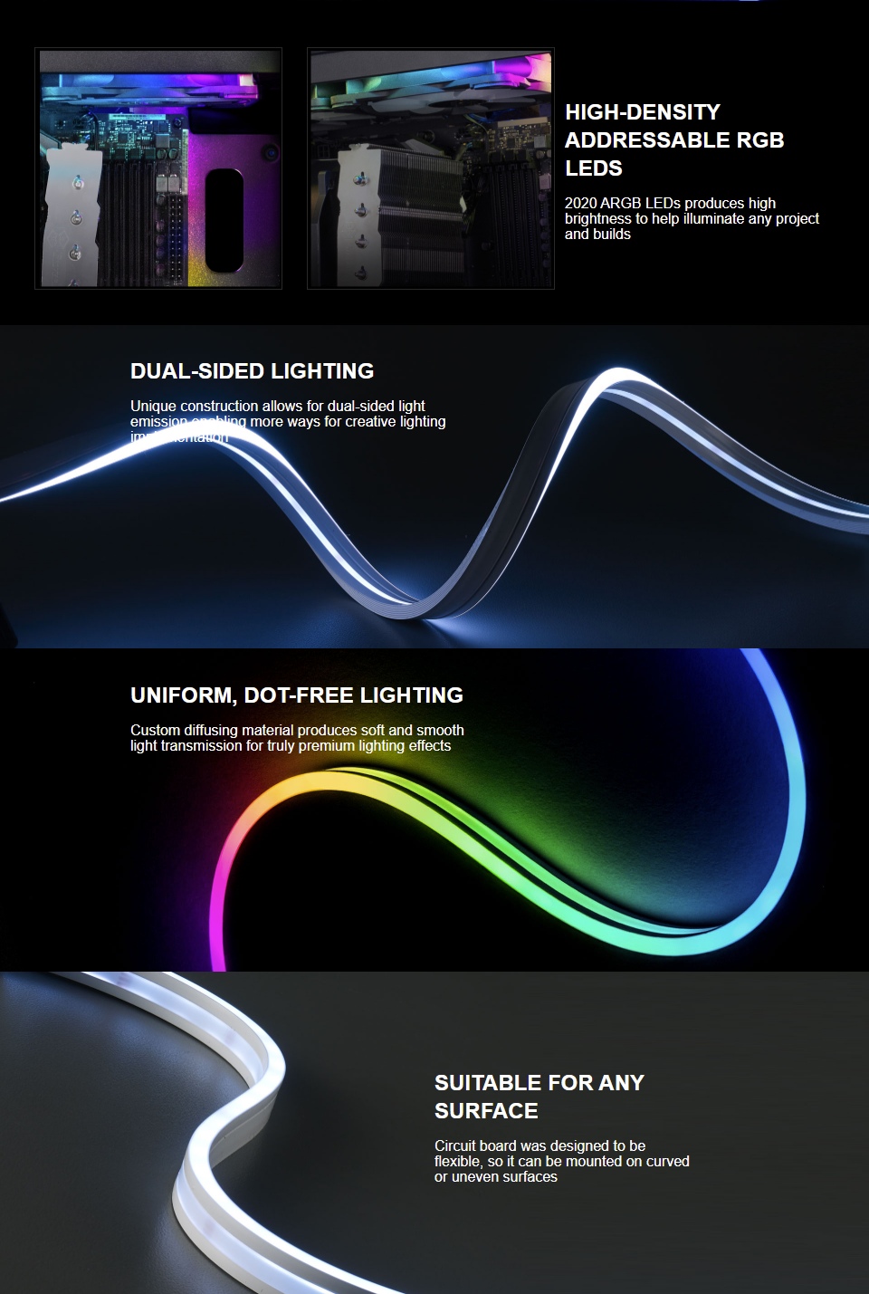 Buy SilverStone LS04 ARGB Strip 45cm [SST-LS04] | PC Case Gear Australia