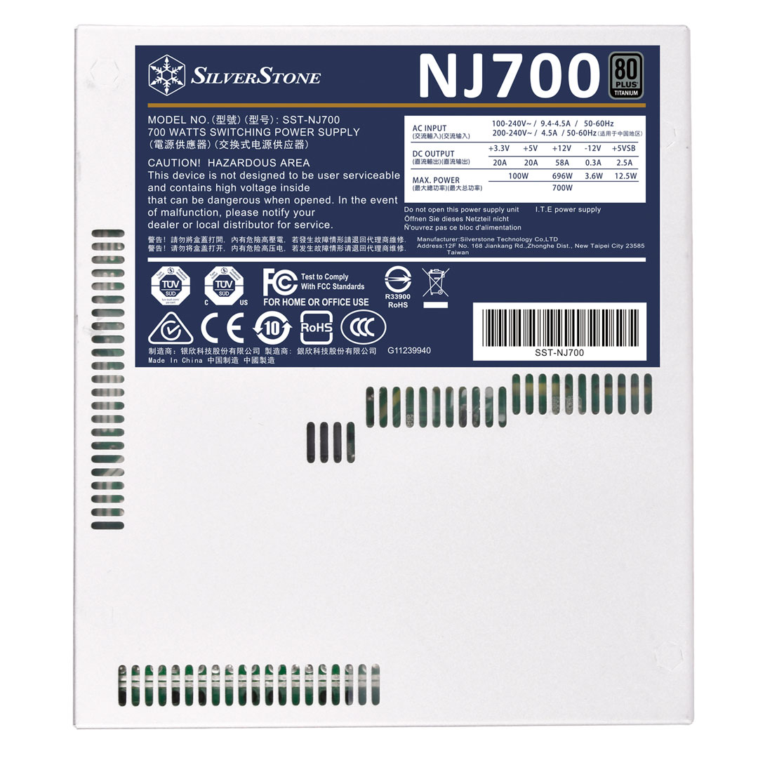 Buy SilverStone NJ700 Titanium Modular 700W Fanless Power Supply [SST ...