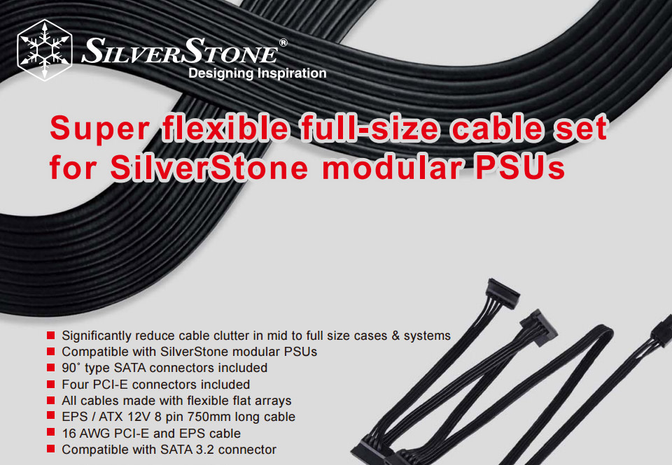Buy SilverStone PP05-L Modular Cable Set [SST-PP05-L] | PC Case Gear ...