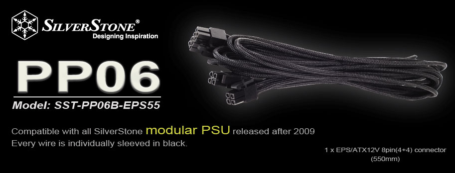 Buy Silverstone PP06 8pin EPS Power Cable 55cm Black [SST-PP06B-EPS55 ...