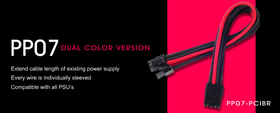 Buy SilverStone PP07 8Pin PCI-E Power Extension Black/Red [SST-PP07-PCIBR] | PC Case Gear Australia