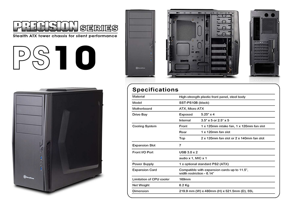 Buy Silverstone Precision Series PS10 Black [SST-PS10B] | PC Case Gear ...