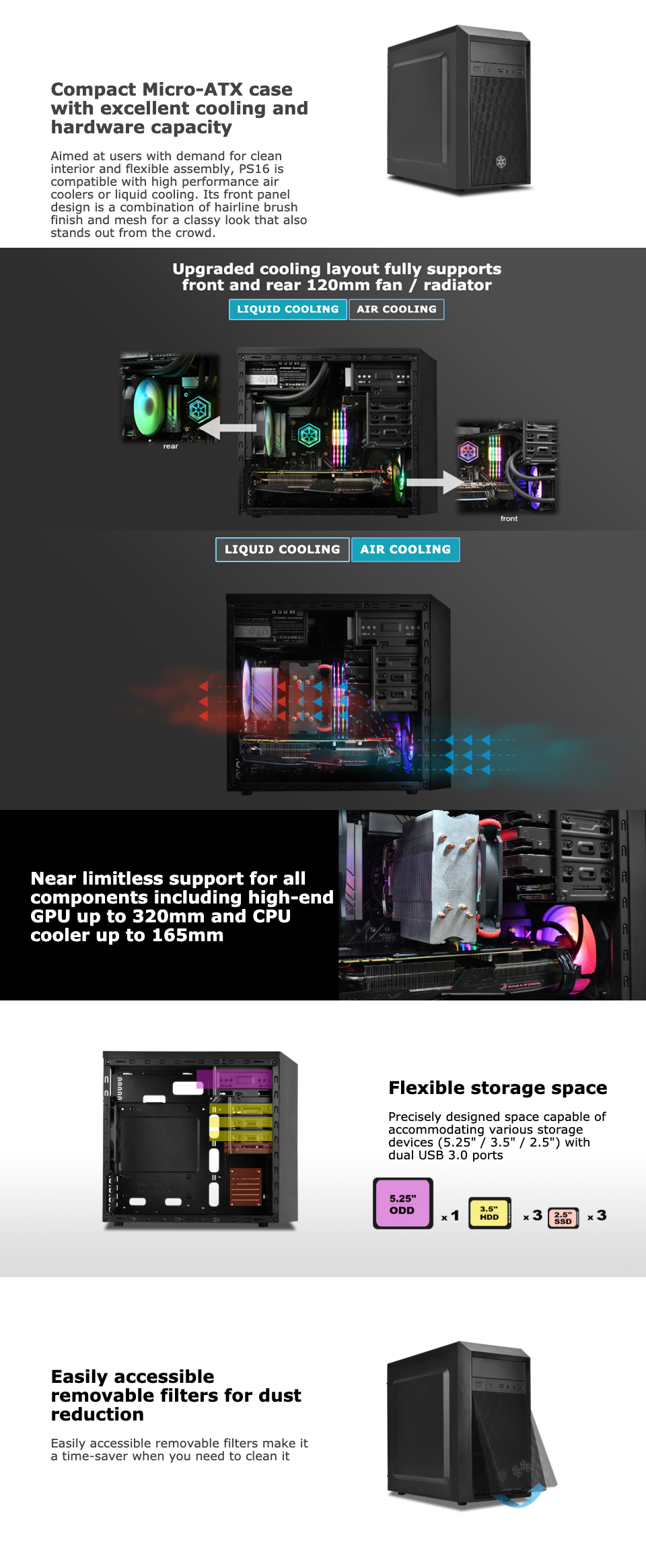 Buy SilverStone Precision PS16 mATX Case Black [SST-PS16B] | PC Case ...