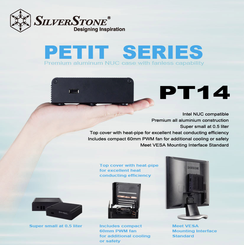 Buy SilverStone Petit PT14 NUC Small Form Factor Chassis Black [SST ...