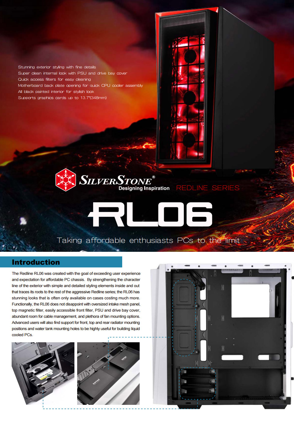 Buy SilverStone Redline RL06 GP Tempered Glass Case White Black [SST ...