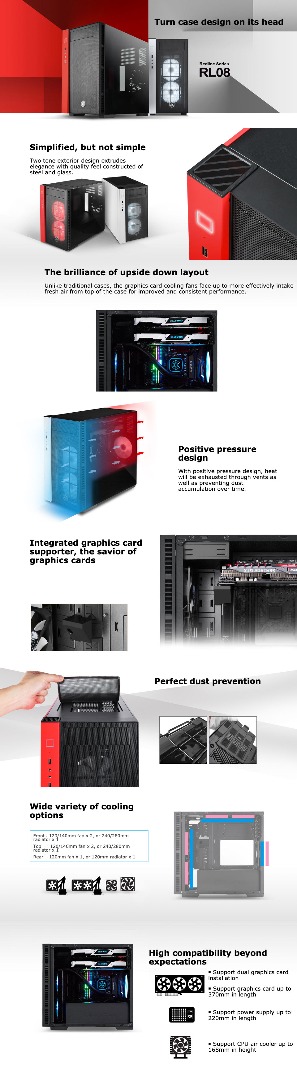 Buy SilverStone Redline RL08 Tempered Glass Case Red [SST-RL08BR-RGB ...